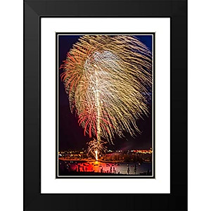 ArtDirect Colorado, Frisco Fireworks Display on July 4th XIX 13x18 Black Modern Wood Framed with Double Matting Museum Art Print by Lord, Fred