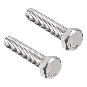 uxcell M6x50mm Hex Bolts 304 Stainless Steel Hexagon Left Hand Screw Bolt 2pcs