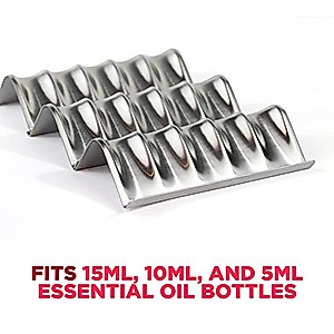 Simply Shelf Essential Oil Storage Organizers - 3pc Expandable Set - Essential Oil Holders for Drawer Storage & Tabletop Display - Holds 15 Oil Bottles (5 & 15mL)