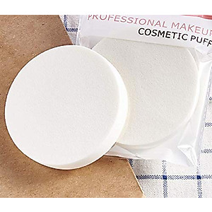 LASSUM 6 Pcs Round Makeup Sponge Facial Powder Puff,Beauty Makeup Foundation Powder Puff -Uses for Dry and Wet 3.54" Diameter