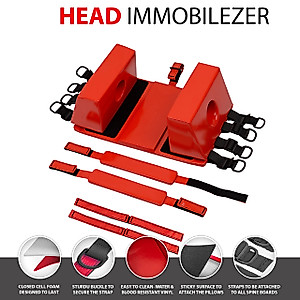 SURGICAL ONLINE First Responder EMT Backboard Spine Board Stretcher Immobilization with Head Bed and Spider Straps - Gift EMT Trauma Bag … (Orange)