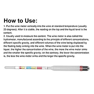 Beer Making Meter, Temperature Resistant Clear Viewing Home Brewing Hydrometer Sensitive Response 0.05 Accuracy Intuitive Display 20% Measuring Range for Home