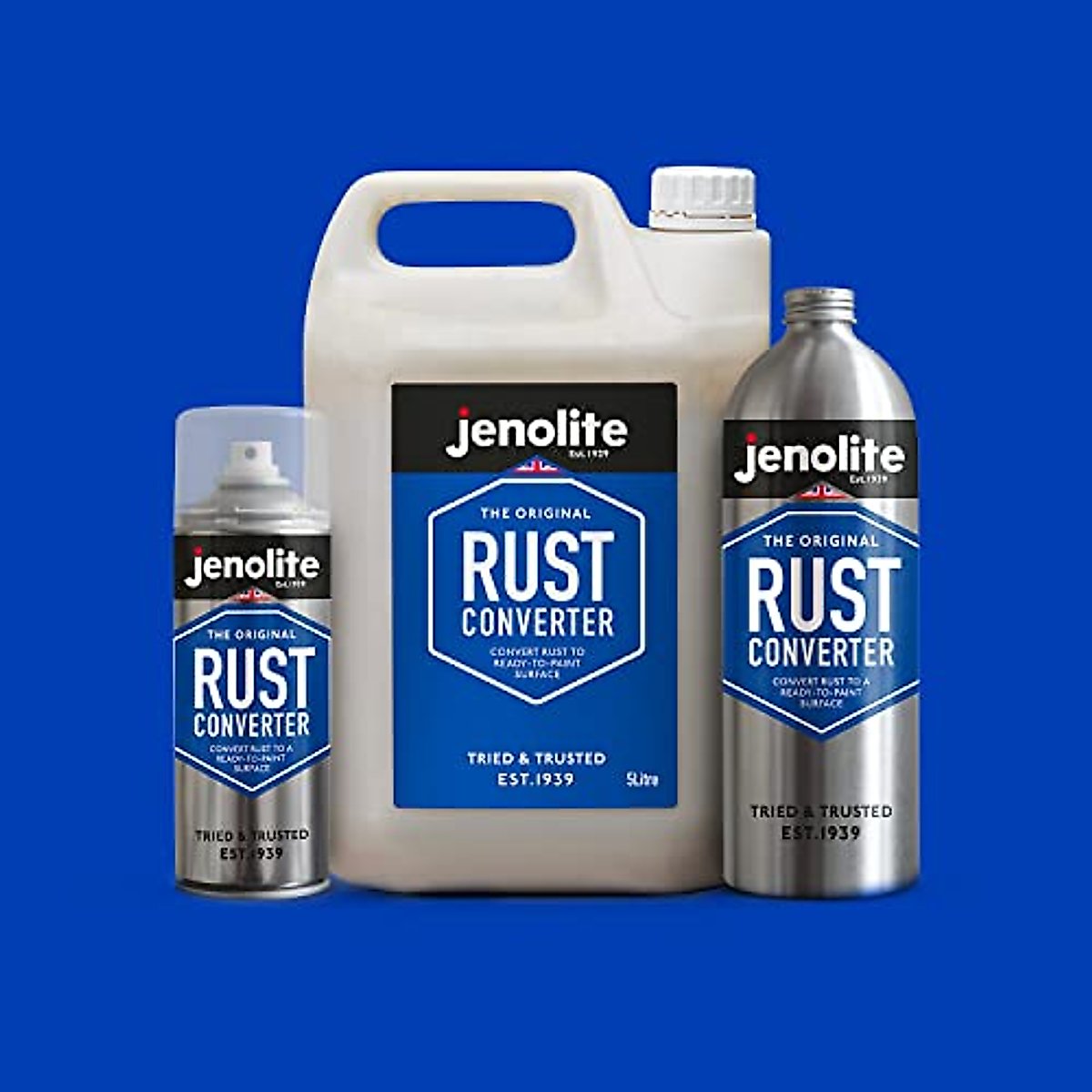 JENOLITE Rust Converter Trigger Spray | Rust Reformer | Convert Rust Into A Ready To Paint Surface | Neutralise & Prevents Rust | 1 Litre (33.8 fl oz)