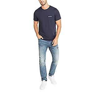 Nautica Men's Short Sleeve Crew Neck T-Shirt, Navy Solid, Large