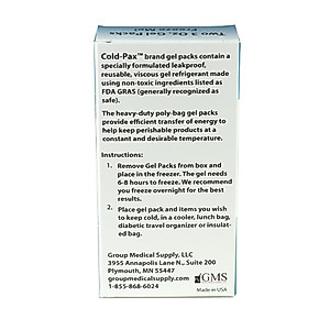 GMS Cold Pax Ice Pack Reusable 4 Pack - Extra Cold Ice Pack Replacements - 3 oz Multipurpose Gel Packs for Aches, Pains, Bruises, Sores, Coolers, Lunch Boxes, and Medical Purposes