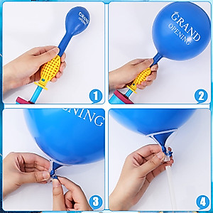 Large Grand Opening Banner 30 Pieces Latex Grand Opening Balloons Grand Opening Decorations 12 Inches Latex Balloons 18 x 118 Inches Retail Store Shop Business Restaurant Banners Flag (Blue, White)