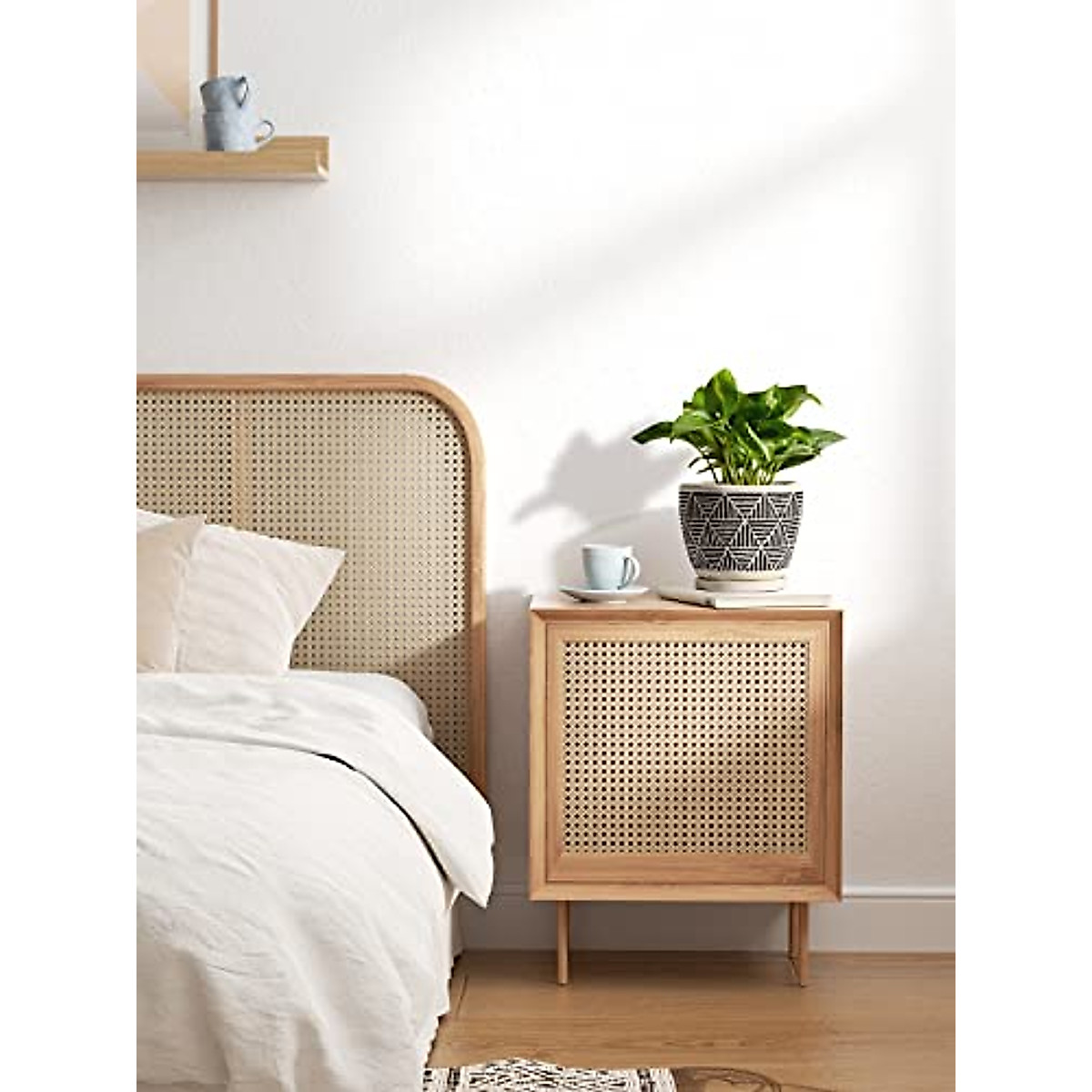 LE TAUCI Cement Planters Pots for Indoor Plants, 5.5 Inch Boho Plant Pots with Drainage Holes & Saucers, Decorative Succulent Pots Indoor, Bonsai Pots, Unglazed, Set of 2