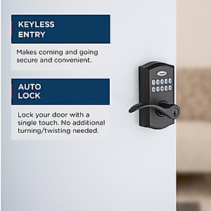 Smartcode Electronic Commercial Deadbolt - Matte Black, Keyless Entry + Keypad with Lever
