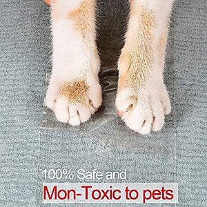 Petslucent Cat Scratch Furniture Protector Tape, Cat Anti Scratch Deterrent Training Tape, Double Sided Clear Sticky Paws Guards for Carpet, Sofa, Couch, Door (4''x 30 Yards, Green)