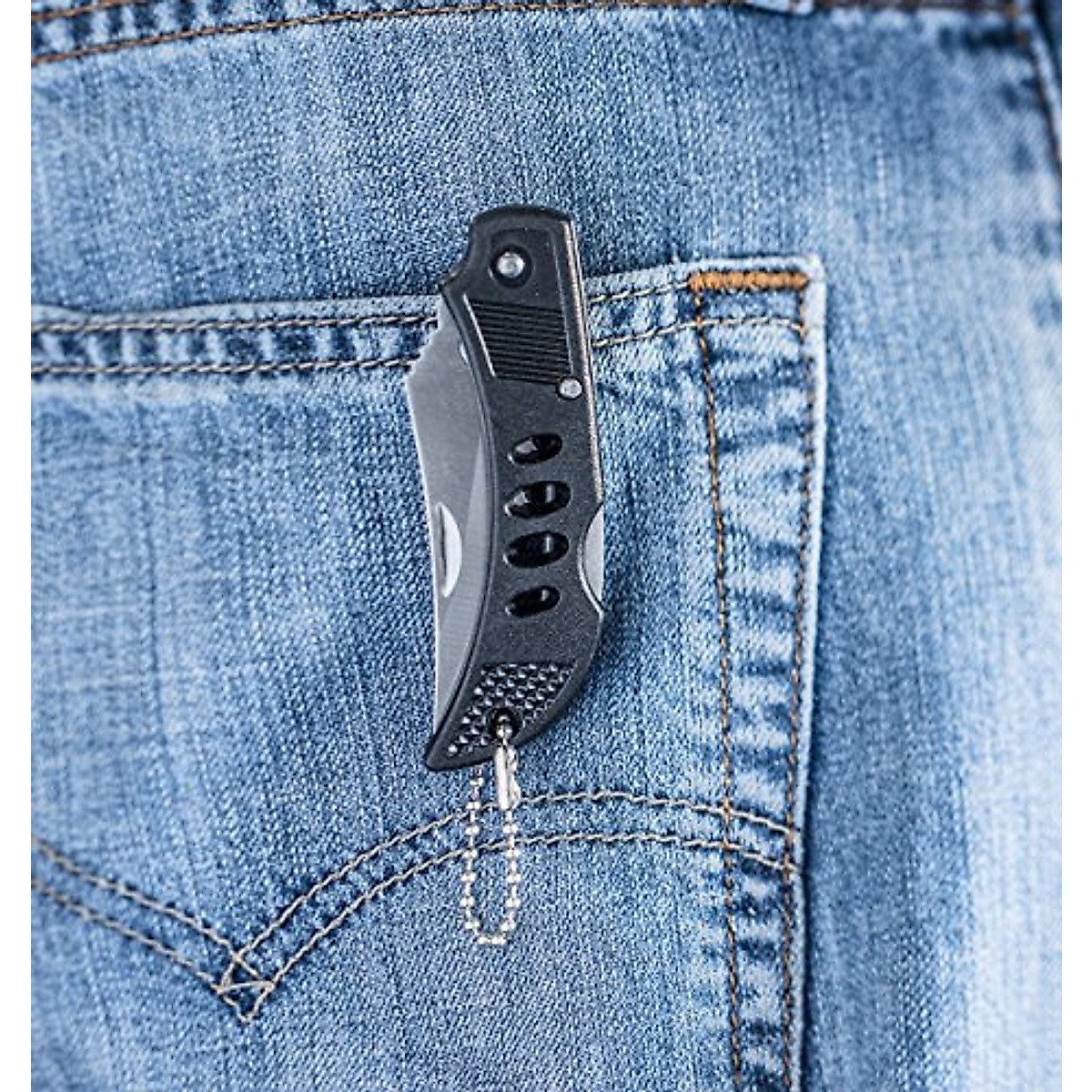 SE Assorted Color Mini Pocket Knife Keychains (6 PC.) - KVS2101-36-6