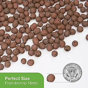 Pulovin 2.5 lbs LECA Balls for Indoor Plants, 4-16mm Clay Pebbles for Plants Hydroponic, Aquaponics, Natural Leca Balls for Soil Root Development, Orchid Potting Mix