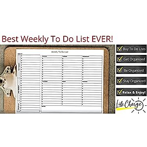 Weekly TO DO List Notepad, 50 Page Task Planner Pad w/ Daily Checklist, Priority ToDo Checkbox & Note Sections. Desk Notebook Pad to Organize Office. 11 X 8.5, A4 Sheets. Made in the USA.
