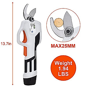 LIGO® Electric Pruning Shears For Gardening Cordless Rechargeable Tree Pruner, Tree Branch Flowering Bushes Trimmers With Safety Protection, MAX 13mm Cutting Diameter (Pruner)