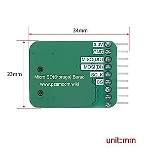 Pzsmocn Micro-SD/TF Memory Card Reader Adapter Slot Socket Module (2 Pcs) Compatible with Raspberry Pi and Arduino Board. for Smart Homes, Offices, 3D Printer and Teaching Interact with Robots.