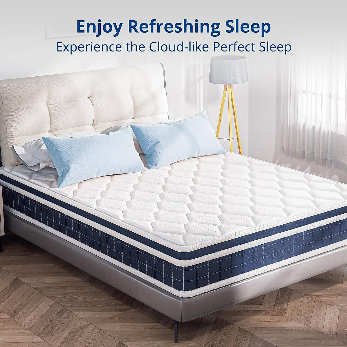 Skyday Queen Mattress, 10 Inch Cooling Queen Size Mattresses in A Box, Gel Memory Foam Hybrid Mattress for Motion Isolation, Pressure Relief,Medium Firm, Breathable, CertiPUR-US, 80"x 60"x10"
