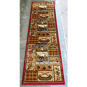 CR Wildlife Nature Cabin Lodge Scene Duck Boat Fish Area Rug (2 Feet 2 Inch X 7 Feet 2 Inch Runner)