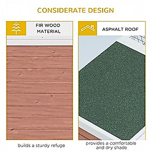 PawHut 64" Wooden Outdoor Rabbit Hutch Playpen Tortoise House Habitat with Run and Enclosed Cover