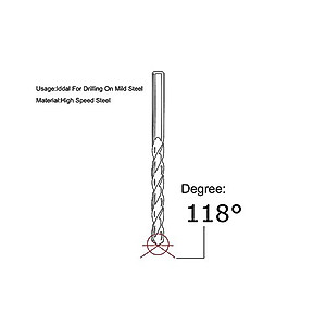 20pcs 7/64in x 2-5/8in, HSS Titanium Coated Drill Bits, Jobber Length, Straight Shank, Metal Drill for General Purpose