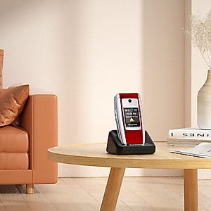 Easyfone T300 4G Unlocked Big Button Flip Cell Phone for Seniors, Clear & Loud Sound and Hearing aid Compatible, SOS Button, SIM Card Included, Big Battery with a Charging Dock, FCC Certified (Red)