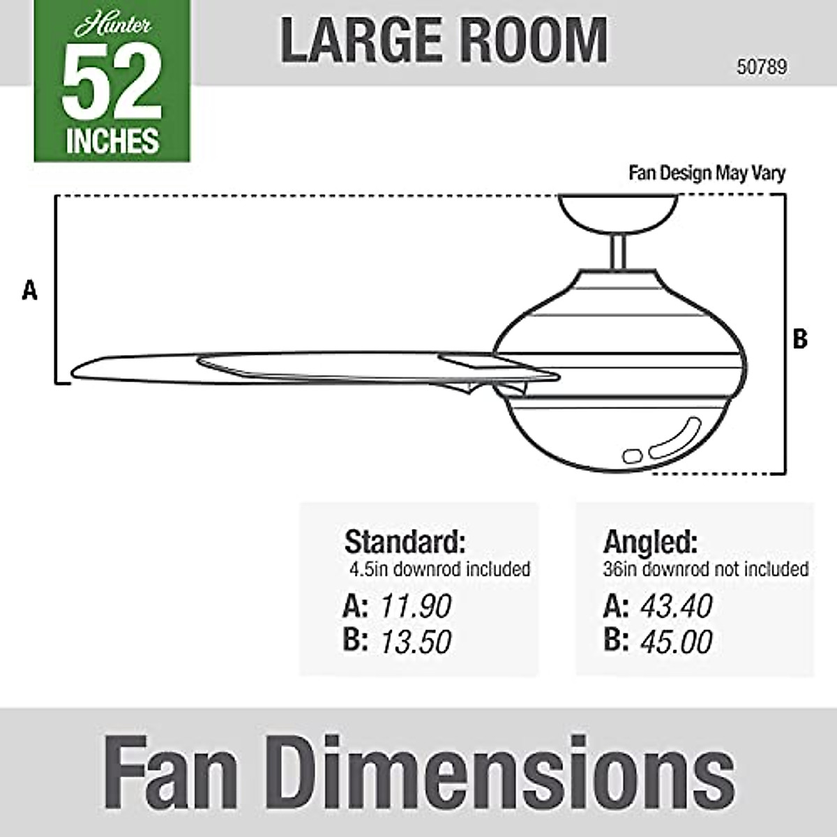 Hunter Fan Company, 50789, 52 inch Melbourne Brushed Nickel Ceiling Fan with LED Light Kit and Handheld Remote
