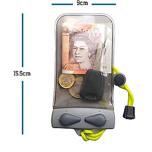 Aquapac Keymaster Waterproof Car Key Pouch for Swimming, Surfing or Kayaking - Underwater Waterproof Money Holder - Clear Plastic Carrier Pouch Camping Accessories - Universal Waterproof Card Case