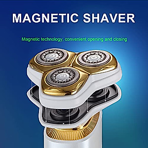 Styleader Aluminum Foil Shaver, with 24K Gold Coated Foil Blade and Popup Beard Trimmer, Rechargeable Electric Razor for Men (White Green)