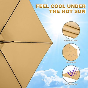 9ft Round Patio Umbrella Surface Sun Umbrella for Garden Yard Picnic Outdoor Replaceable Umbrella Surface
