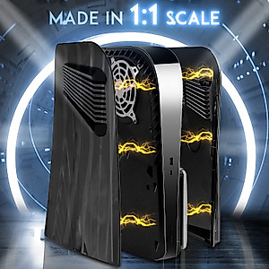SIKEMAY PS5 Cover Plates for Playstation 5 Console Disc Edition, PS5 Accessories Face Plates Side Shell with Cooling Fan Vents, Hard Shockproof Protective Custom Dust Skin Covers Case (Plating Black)