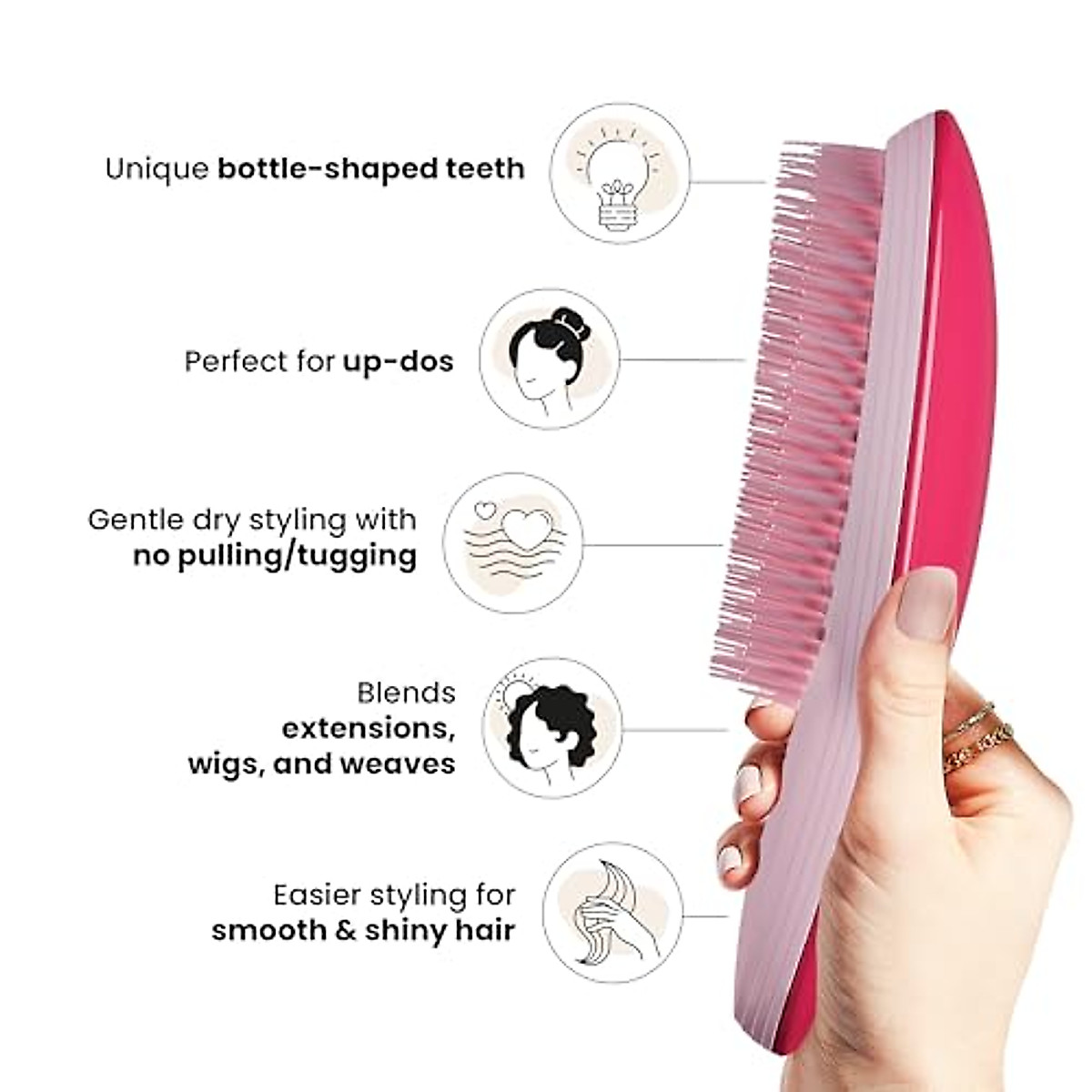 Tangle Teezer Ultimate Finisher Hairbrush, Smooths Strands, Adds Volume & Shine, for All Hair Types, Pink