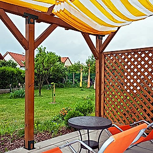 Wpbhk 2Pcs Heavy Duty Pergola Corner Brackets Extension 3-Way T Brackets for 4x4 (Actual Size:3.5X3.5) Post Bracket Pergola Gazebo Kit (2)