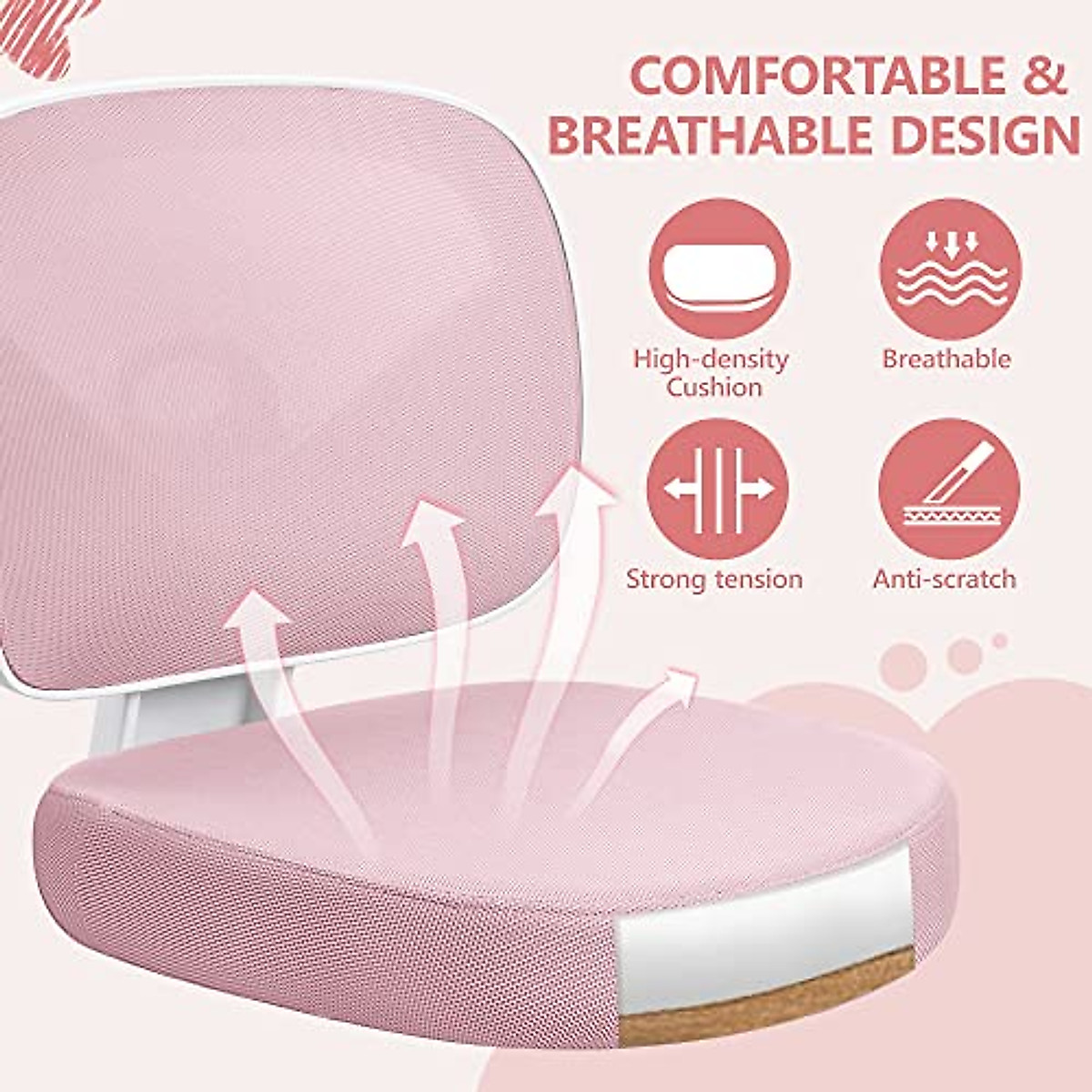 Primy Kids Desk Chair, Pink Study Chair for Boys Girls with Height Adjustable, Swivel Mesh Task Student Chairs for 4-12, Growing Teen Office Chair for Home/School/Office (Pink)