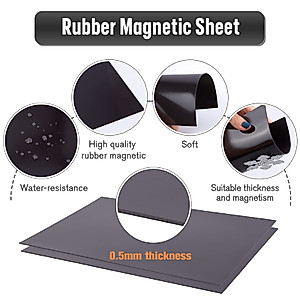 Csyidio 52 Pcs Clear Stamp and Die Storage Bag with Rubber Magnetic Sheets Resealable Plastic Storage Pocket Large Envelope Case Cutting Dies Stencil Organizer for Card Making(0.5mm Thickness)