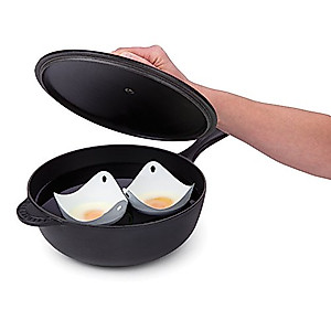 Fusionbrands PoachPod YOLK The Original Silicone, Floating Egg Poaching Cup, White, 2 pack