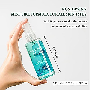 Vital Luxury Body Mist Set, Travel Size Spray Bottle, Long Lasting Perfume Gift Sets, Fragrance Mist for Men & Women, Cool White Musk, Pack Of 2, 3 Fl Oz Each