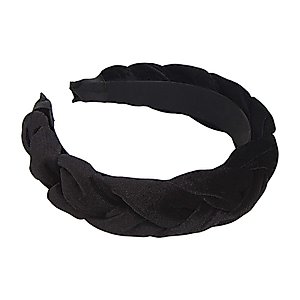 RINVEE Headbands for Women Velvet Braided Headbands Fashion Hairband Criss Cross Hair Accessories, Black