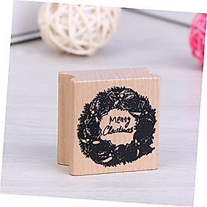 Didiseaon Wooden Christmas 3pcs Vintage Lip Gloss Set Wood Art Stamp Christmas Sealing Stamp Wooden Seal Stamp Stampers Party Favors Christmas Stampers Wooden Stamper Printing Pine Cones