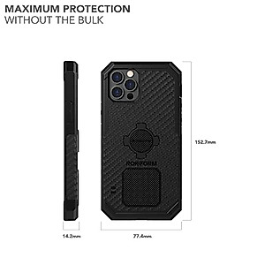 Rokform - iPhone 12 Case, iPhone 12 Pro Case, Rugged Series, Magnetic Protective Apple Gear, iPhone Cover with RokLock Twist Lock, Dual Magnet, Drop Tested Armor (Black)