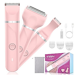 Electric Razors for Women, WUFAYHD Bikini Trimmer, 3 in 1 Foil Shaver Cordless Portable Wet & Dry, Rechargeable Body Hair Removal Public Hair, Legs Face Underarm