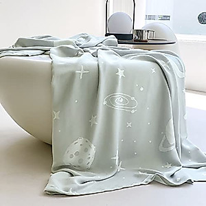 AmyHomie Cooling Blanket for Kids, Soft Comfy Summer Throw Blankets for Hot Sleepers, Kids Blanket for Children Ages 1-12 Cool Blanket for Boys Girls(50×60in,Grey Space)