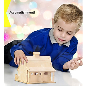 Puzzled 3D Puzzle Farm Barn Set Wood Craft Construction Model Kit, Fun & Educational DIY Wooden Toy Assemble Model Unfinished Crafting Hobby Puzzle to Build and Paint for Decoration 21 Pieces Pack