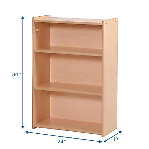 Children’s Factory Value Line Narrow 3-Shelf Toddler Bookshelf and Toy Organizer Shelves for Daycare, Playroom, Preschool