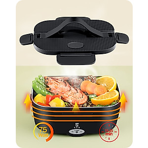 STN Heated Lunch Box,75W Electric Lunch Box Food Heater 1.5L Heated Lunch Boxes For Adults Work With Insulated Bags and Big Cutlery Set For 12V 24V 110V