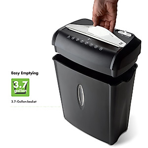 Aurora High Security Paper and Credit Card Shredder with 3.7-Gallon Wastebasket, 8-Sheet Cross-Cut with Basket