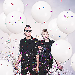 30pcs 18 Inch Big Balloons White Jumbo Balloons Round Latex Balloons for Wedding Baby Shower Birthday Party Event Carnival Decor