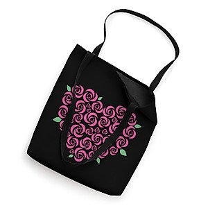 Pink Roses Heart Shaped Valentine's Day Anniversary Tote Bag