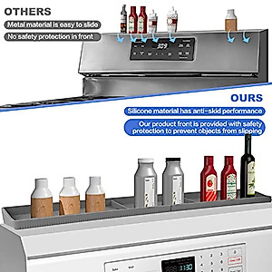 Lemasa Kitchen Shelf for Stove 30" Length,Silicone Material Magnetic Shelf Over the Stove for Kitchen Stove with Easy Installation,Enhanced Magnetic Stove Top Shelf Kitchen Spice Rack Organizer