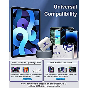 USB C Wall Charger Fast Charging - PowerlotZero 3 Pack 20W PD USBC Charging Block UL Certified Type C Power Adapter Plug for iPhone 14 13 Pro Max Plus iPad Pro iWatch 8 Ultra AirPods Galaxy Pixel