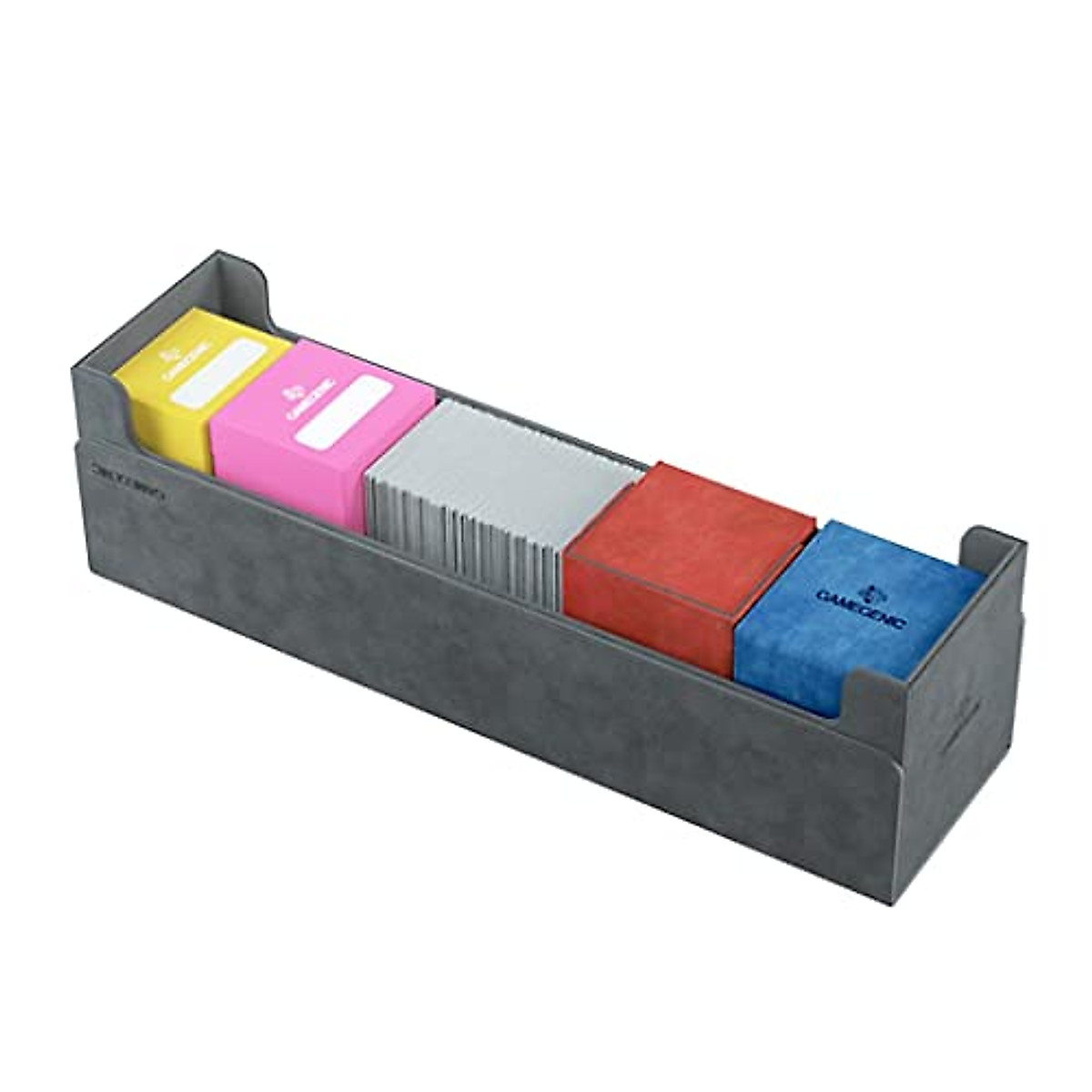 Gamegenic Dungeon S 550+ Convertible Deck and Game Accessories Box Double-Sleeved Card Storage Card Game Protector Nexofyber Surface Holds up to 550 Cards Midnight Gray Color Made, G20090