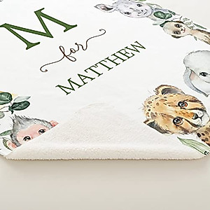 Personalized Baby Blanket for Boy Girls Custom Girl Blankets with Name Customized Nursery Blanket with Name Personalized Elephant Unisex Baby Blankets Custom Receiving Blanket for Boy 30x40 Inch