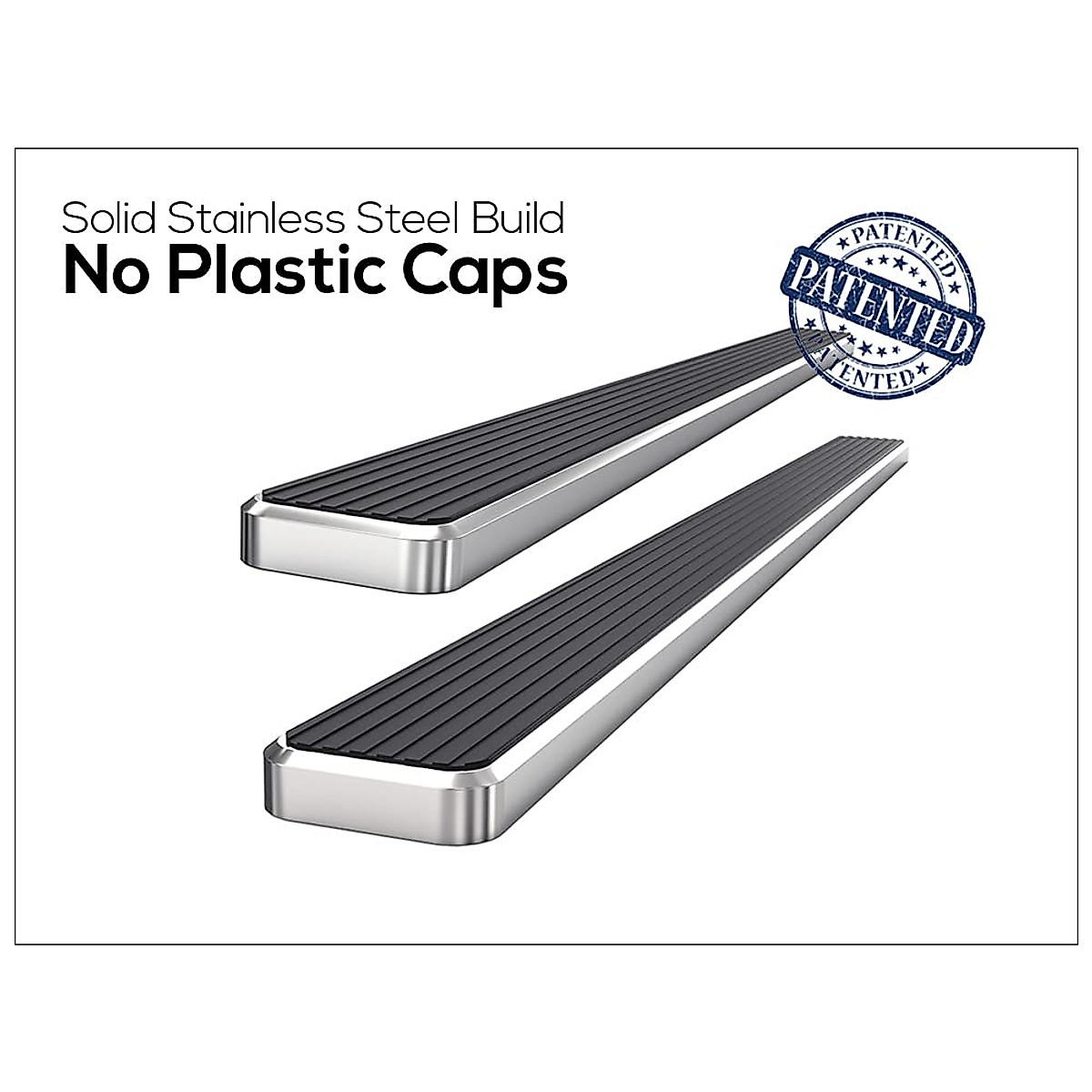 APS (Stainless Steel Polished Silver 6in Boards Compatible with Silverado Sierra 1500 2019-2025 Extended Cab & 2500 3500 2020-2025 (Exclude 19 1500 LD)(Silverado 1500 LTD Sierra 1500 LD 2022)